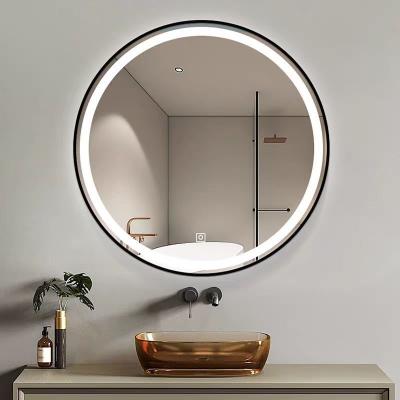 China Modern Premium 32-Inch Anti-Fog Touch Switch Wall Mirror Aluminum Frame for Luxurious Bathroom Design Apartments Hotels for sale