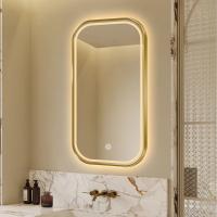 China Kingstin Smart LED Bathroom Mirror Stainless Steel Dimmable Anti-Fog Touch Screen Wall Mirror Android Bluetooth Sensor for sale