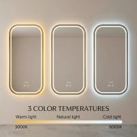 China Kingstin Smart LED Bathroom Mirror Stainless Steel Dimmable Anti-Fog Touch Screen Wall Mirror Android Bluetooth Sensor for sale