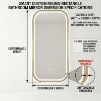 China Kingstin Smart LED Bathroom Mirror Stainless Steel Dimmable Anti-Fog Touch Screen Wall Mirror Android Bluetooth Sensor for sale
