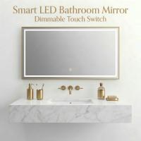 China Kingstin Luxury Custom Stainless Steel Smart LED Bathroom Mirror | Dimmable, Anti-Fog & Bluetooth | Backlit Wall Vanity Mirror for sale