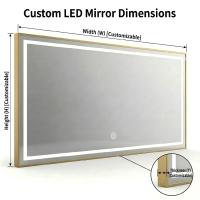 China Kingstin Luxury Custom Stainless Steel Smart LED Bathroom Mirror | Dimmable, Anti-Fog & Bluetooth | Backlit Wall Vanity Mirror for sale