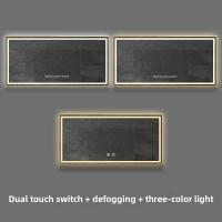 China Rectangular  Modern Hotel Bathroom LEDSmart Mirror Touch Switch Rectangle Aluminum Alloy Frame Anti-Fog Design for Villas Salon for sale