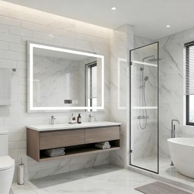 China Modern LED Smart Bathroom Mirror - Anti-fog Function and Time Display, Suitable for Hotels/Bathrooms for sale