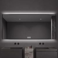 China Premium Modern Aluminum Alloy Frame Rectangular LED Bathroom Light Elegant Luxury Anti-Fog Touch Bath Mirrors for Hotel for sale