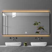 China Premium Modern Aluminum Alloy Frame Rectangular LED Bathroom Light Elegant Luxury Anti-Fog Touch Bath Mirrors for Hotel for sale