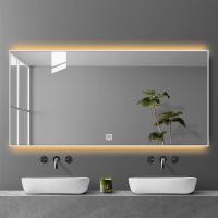 China Premium Modern Aluminum Alloy Frame Rectangular LED Bathroom Light Elegant Luxury Anti-Fog Touch Bath Mirrors for Hotel for sale
