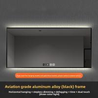 China Premium Modern Aluminum Alloy Frame Rectangular LED Bathroom Light Elegant Luxury Anti-Fog Touch Bath Mirrors for Hotel for sale