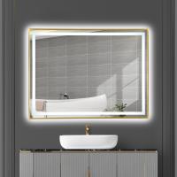 China Luxury Modern Design LED Rectangular Bath Premium Hotel Elegant Apartment Hot Villas Square Washroom Touch Switch Stainless for sale