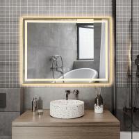 China Luxury Modern Design LED Rectangular Bath Premium Hotel Elegant Apartment Hot Villas Square Washroom Touch Switch Stainless for sale