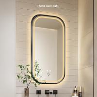 China Modern Rectangular Aluminum Alloy Wall-Mounted Bathroom Frame IP44 Rated Wet Environments Touch Switch Washbasin Hotels Villa for sale