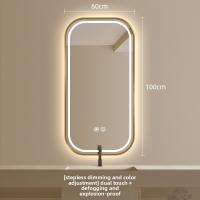 China Modern Rectangular Aluminum Alloy Wall-Mounted Bathroom Frame IP44 Rated Wet Environments Touch Switch Washbasin Hotels Villa for sale