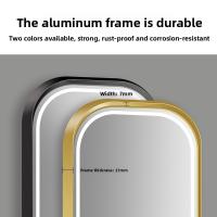 China Modern Rectangular Aluminum Alloy Wall-Mounted Bathroom Frame IP44 Rated Wet Environments Touch Switch Washbasin Hotels Villa for sale