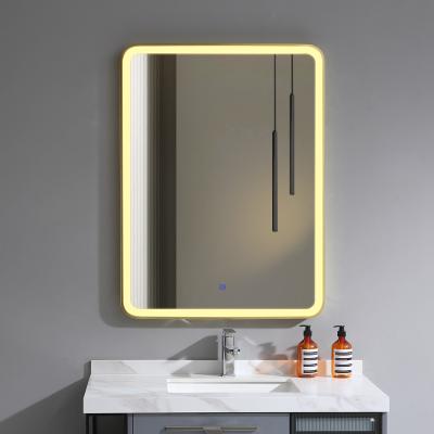 China Modern HD Smart Rectangle Oval Aluminum Alloy Vanity Mirror Wall Mounted Waterproof LED Bathroom Mirror Touch Hotels Villas for sale