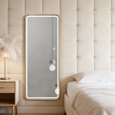 China Factory Direct Sales Frameless LED Lamp Mirror Bedroom Dresser Full Body Mirror High Definition Rectangular Hotel Wall Mirror for sale