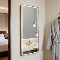 China Factory Direct Sales Frameless LED Lamp Mirror Bedroom Dresser Full Body Mirror High Definition Rectangular Hotel Wall Mirror for sale