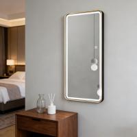 China Kingstin Aluminum Frame Full Body Mirror With Lights Large Led Floor Hair Salon Mirrors Touch Screen Dressing Stand Mirror for sale