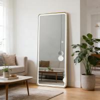 China Wholesale Large Size Full Length Wall Floor Bathroom Mirror LED Light Infinite Mirror Aluminium Frame Salon Framed Mirror for sale