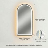 China Kingstin French Arched Smart LED Bathroom Mirror | Custom Backlit Vanity Mirror with Defogger & Time Display for sale