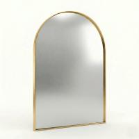 China Kingstin Custom Arched Wall Mirror Metal Frame Bathroom Vanity Mirror 5mm HD Glass Gold Black Home Decor Bedroom Washroom. for sale
