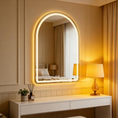 China Smart LED Lighted Mirror for Bathroom Adjustable Brightness & Color Temperature 3 Color Modes Lighted Makeup Mirror for sale