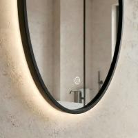 China Kingstin Modern Black Frame LED Mirror - Dimmable Backlight Anti-Fog for Bathroom & Dressing Room for sale