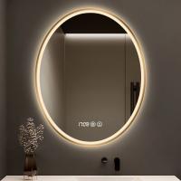 China Modern Luxury Smart LED Vanity Mirror Oval Framed with Touch Switch Wall-Mounted Makeup Mirror for Salon Hotel Apartment for sale