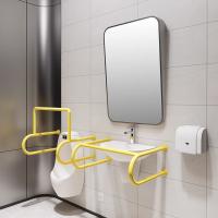 China Modern Wall-Mounted Stainless Steel Tilt Mirror IP44 Rated Rectangular for Elderly Care Homes Public Restrooms Disabled Access for sale