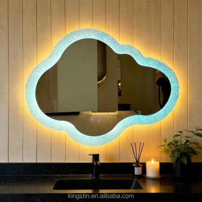 China Kingstin Cloud Shape LED Mirror Smart Touch - Dimmable Backlit Vanity Mirror for Bathroom/Living Room/Dressing Table for sale