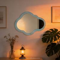 China Gradient Light Cloud LED Mirror with Textured Frame - Ambient Decorative Mirror for Bedroom/Study/Living Room Vanity for sale