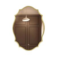 China Modern French Vintage Carved Frame Smart Bathroom Mirror Energy-Saving LED Light Touch Switch Anti-Fog for Salon Oval Contour for sale
