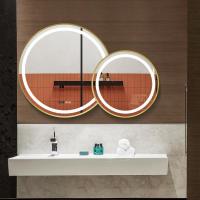 China Modern Double Bathroom Parent-Child Mirror Set Large Small Circular Mirrors Touch Switch Irregular Creative Decorative Hanging for sale