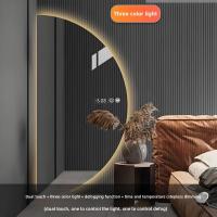 China Modern Half Moon LED Light Frameless Bathroom Vanity Mirror Touch Switch Anti-Fog IP44 Graphic Design Hotels Apartments Villas for sale