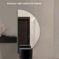 China Modern Half Moon LED Light Frameless Bathroom Vanity Mirror Touch Switch Anti-Fog IP44 Graphic Design Hotels Apartments Villas for sale