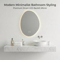 China Kingstin Premium Asymmetrical Smart LED Bathroom Mirror | Motion Sensor & Anti-Fog Technology | Modern Minimalist Design for sale