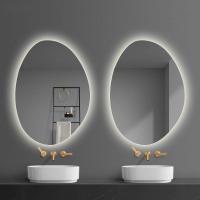 China Kingstin Premium Asymmetrical Smart LED Bathroom Mirror | Motion Sensor & Anti-Fog Technology | Modern Minimalist Design for sale