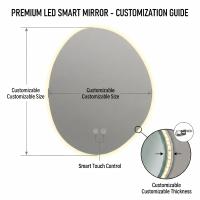 China Kingstin Premium Asymmetrical Smart LED Bathroom Mirror | Motion Sensor & Anti-Fog Technology | Modern Minimalist Design for sale