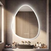 China Modern Droplet-Shaped LED Bathroom Mirror with Touch Control - Anti-Fog| Illuminated | Clock,for Hotel & Home for sale