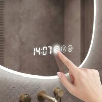 China Modern Droplet-Shaped LED Bathroom Mirror with Touch Control - Anti-Fog| Illuminated | Clock,for Hotel & Home for sale