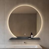 China Modern Round LED Bathroom Mirror Storage Shelf Integrated Touch Switch IP44 Rated for Hotels Apartments Compact Toilets Vanities for sale