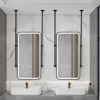 China Custom Creative Rectangle Stainless Steel Hanging Rod Modern Touch Switch Smart Hotel Homestay Ceiling Decoration Modern for sale