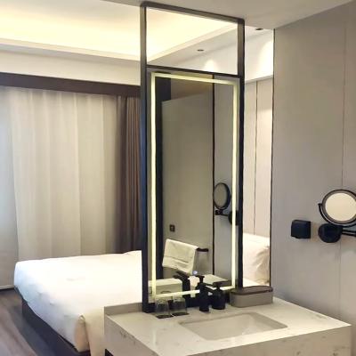 China Contemporary Modern Rectangle Touch Switch Smart Home Vanity Aluminum Alloy Stainless Steel Wall Hanging Hotel Bathroom Use for sale