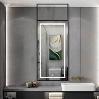 China Contemporary Modern Rectangle Touch Switch Smart Home Vanity Aluminum Alloy Stainless Steel Wall Hanging Hotel Bathroom Use for sale