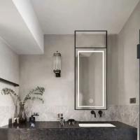 China Contemporary Modern Rectangle Touch Switch Smart Home Vanity Aluminum Alloy Stainless Steel Wall Hanging Hotel Bathroom Use for sale