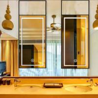 China Contemporary Modern Rectangle Touch Switch Smart Home Vanity Aluminum Alloy Stainless Steel Wall Hanging Hotel Bathroom Use for sale