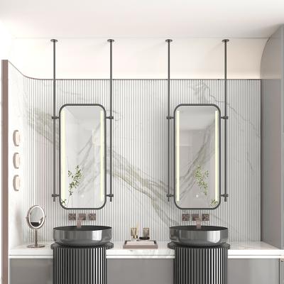 China Modern European Intelligent Stainless Rectangle Frame Makeup Creative Hotel Apartment Washroom Hanging Floating IP44 Touch for sale