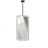 China Kingstin Suspended Ceiling LED Mirror for Bathroom Island | Smart Touch Dimmable & Anti-Fog | Custom Height Rod Hotel Projects. for sale