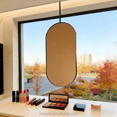 China Kingstin Aluminum Light Ceiling Hanging Mirror Suspended Hanging Mirror for Hotel with Best Quality for sale