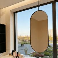 China Kingstin Factory Modern Bath Mirror Anti Fog Oval With Led Light Shower Mirror Smart Wall Touch Screen for Bedroom for sale
