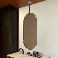 China Kingstin Factory Modern Bath Mirror Anti Fog Oval With Led Light Shower Mirror Smart Wall Touch Screen for Bedroom for sale